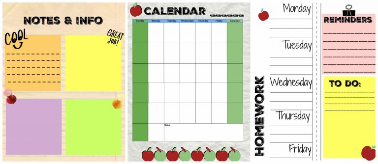 Back to School Printables to keep the Kids Organized